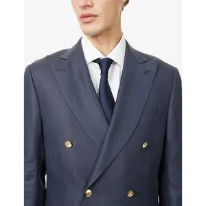 Corneliani Double-breasted Peak-lapel Linen Jacket
