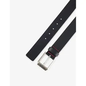 Hugo Branded-buckle Leather Belt