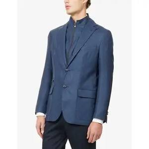 Corneliani Elbow-patch Notch-lapel Silk-and-wool Jacket