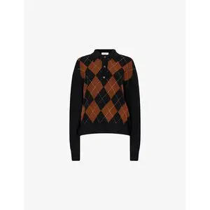 ROHE FRAMES Argyle-check Knitted Wool Polo Top
