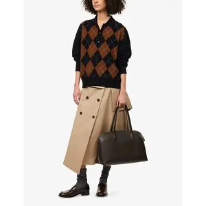 ROHE FRAMES Argyle-check Knitted Wool Polo Top