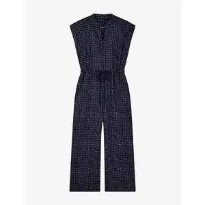 Whistles Grid-pattern Sleeveless Lyocell Jumpsuit - Multi-coloured