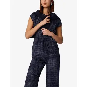 Whistles Grid-pattern Sleeveless Lyocell Jumpsuit