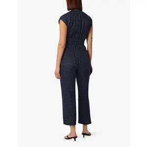 Whistles Grid-pattern Sleeveless Lyocell Jumpsuit