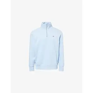 Gant Shield Embroidered-logo Cotton-blend Sweatshirt - Fresh Blue