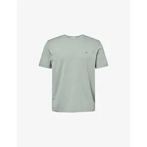 Gant Shield Embroidered-logo Cotton T-shirt - Ceramic Grey
