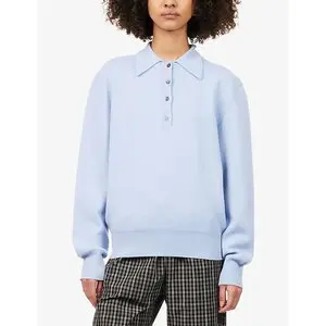 ROHE FRAMES Long-sleeve Knitted Wool-blend Polo Top