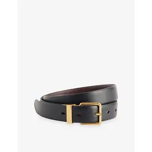 ME+EM Reversible Leather Belt - Black/dark Cinnamon
