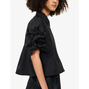 Simone Rocha Rose Puff-sleeve Cotton Shirt