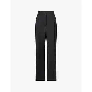 ROHE FRAMES Mid-rise Tailored Wool-blend Trousers - Black