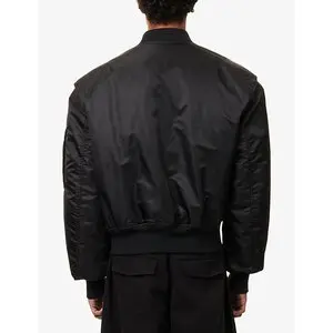 ENTIRE STUDIOS Cropped Broad Nylon Bomber Jacket - Oil