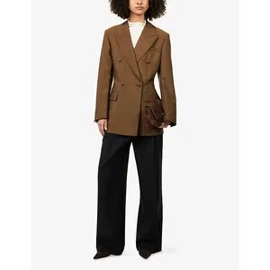 ROHE FRAMES Padded-shoulder Hourglass-waist Wool-blend Blazer