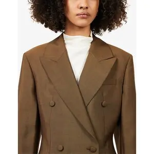 ROHE FRAMES Padded-shoulder Hourglass-waist Wool-blend Blazer