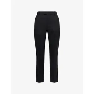 Casablanca Monogram Wool-blend Tailored Trousers - Black