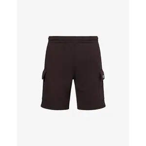 Lacoste Slubby Flap-pocket Cotton Sweat Shorts - Brown