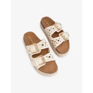 Kurt Geiger Raquel Woven Sandals - Cream