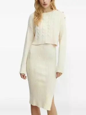 MORGAN Knitted Midi Dress And Sweater Set
