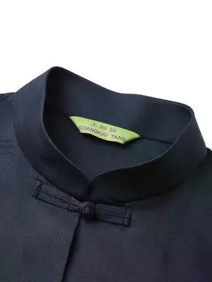 Shanghai Tang Silk Mandarin Collar Blouse - Blue