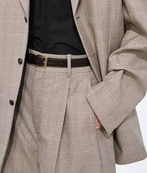 Bottega Veneta Intreccio Leather Belt Espresso