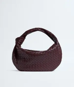 BOTTEGA  VENETA Intrecciato Leather Jodie Shoulder Bag - Deep Mahogany