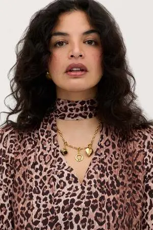 Rixo Moss Leopard Silk Blouse - Brown
