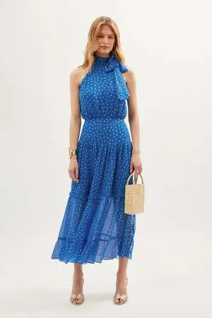 Rixo Abi Layla Dot Dress - Blue