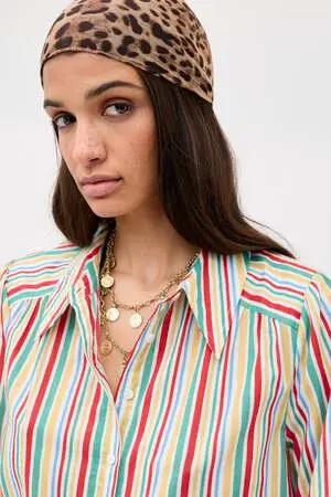 Rixo Ashlynn Maxime Stripe Ivory Blouse - Multi