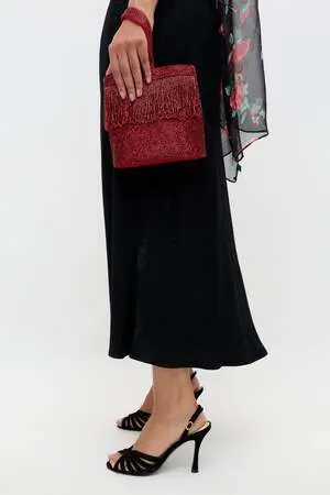 Rixo Sandrine Poppy Jacquard V-neck Midi Dress - Black
