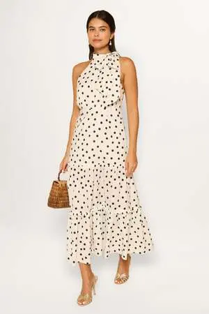 Rixo Eleanor Bohemia Spot Ivory Regular - White