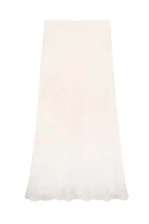 Rixo Crystal Lace-hem Midi Slip Skirt - Cream
