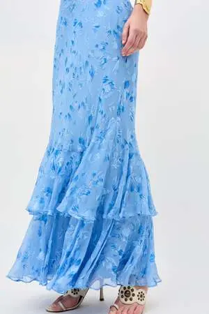 Rixo Ordinia Ava Devore Maxi Dress - Blue