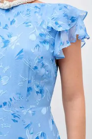Rixo Ordinia Ava Devore Maxi Dress - Blue