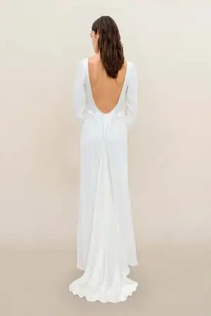 Rixo Cesca Low-back Silk Gown