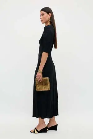 Rixo Zadie Poppy Jacquard Dress - Black