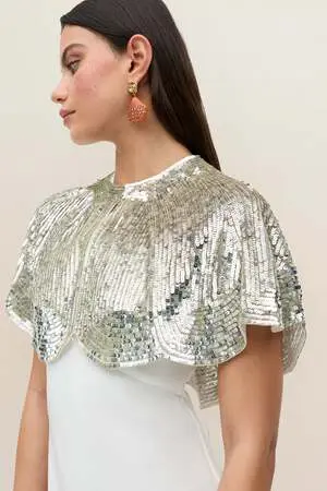 Rixo Evienne Embellished Cape