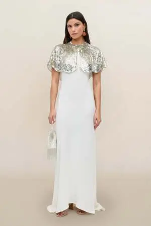 Rixo Evienne Embellished Cape