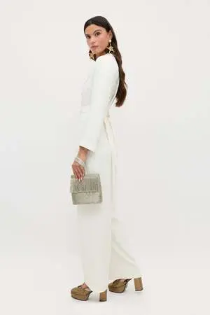 Rixo Emilia Silk Tuxedo Jumpsuit