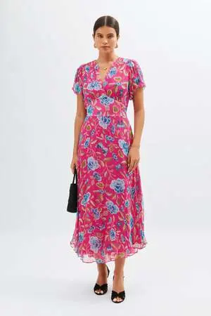 Rixo Corrine Butterfly Floral Dress