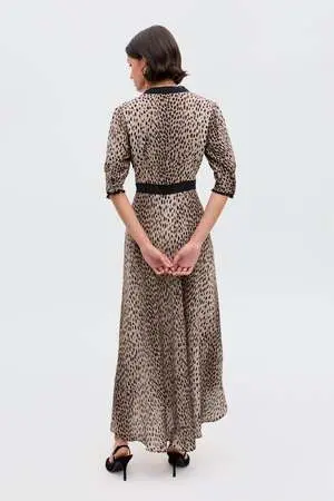 Rixo Amina Antelope Spot Midi Dress