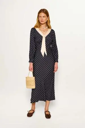 Rixo Lotta Polka Dot Deep Regular - Navy