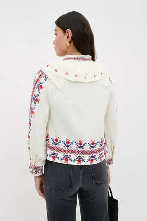 Rixo Brisella Gea Geo Embroidery Blouse