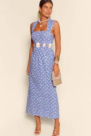 Rixo Lillianne Cotton Midi Dress