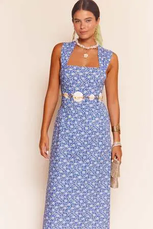 Rixo Lillianne Cotton Midi Dress