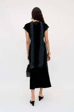 Rixo Amari Velvet Midi Dress