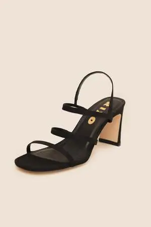 Rixo Ciervo Leather Strappy Sandals - Black