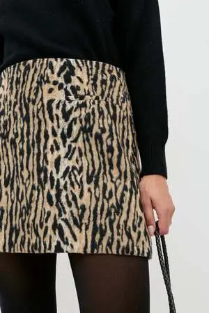 Rixo Mariah Bohemia Leopard Cotton Midi Skirt