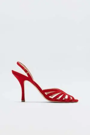 Rixo Mavi Leather Strappy Sandals - Red