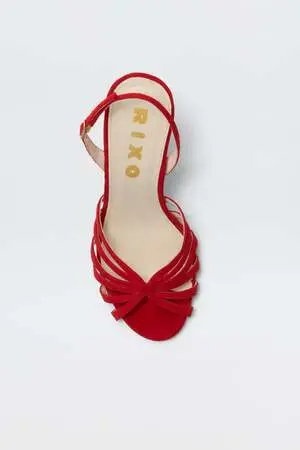 Rixo Mavi Leather Strappy Sandals - Red