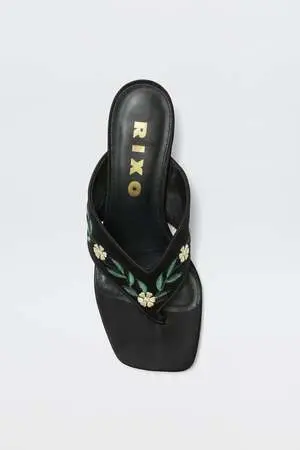 Rixo Zoya Blossom Embroidered Sandals
