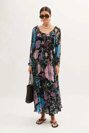 Rixo Alina Bhatia Floral Regular - Black
